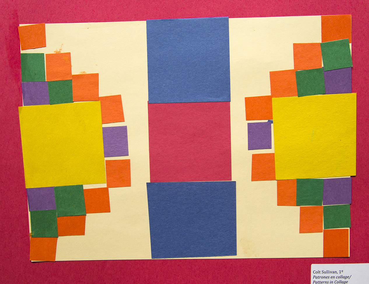 1st Grade – Pattern Collages – In the K-8 Art Studio with Anita Sagastegui