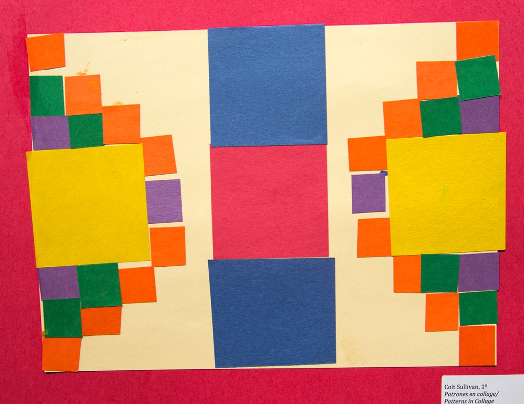 1st Grade – Pattern Collages – In the K-8 Art Studio with Anita Sagastegui