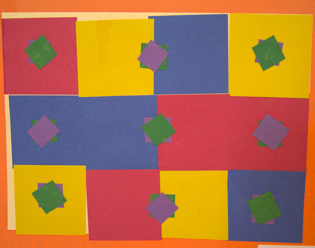 1st Grade – Pattern Collages – In the K-8 Art Studio with Anita Sagastegui