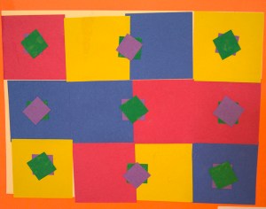1st Grade – Pattern Collages – In the K-8 Art Studio with Anita Sagastegui