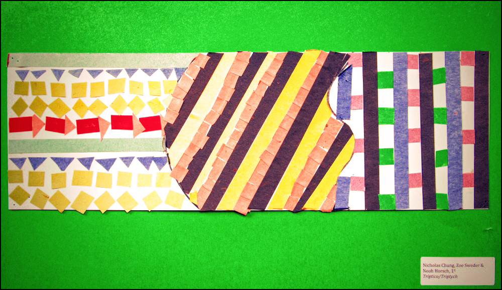 1st Grade – Pattern Collages – In the K-8 Art Studio with Anita Sagastegui