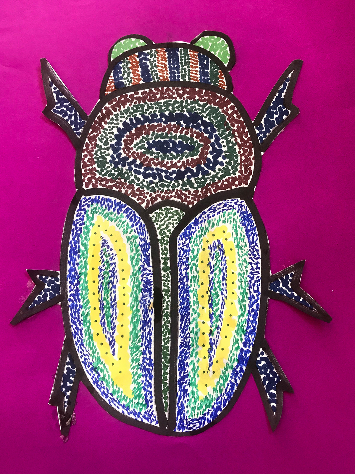 1st Grade – Pointillism and symmetry with insect designs – In the K-8 ...