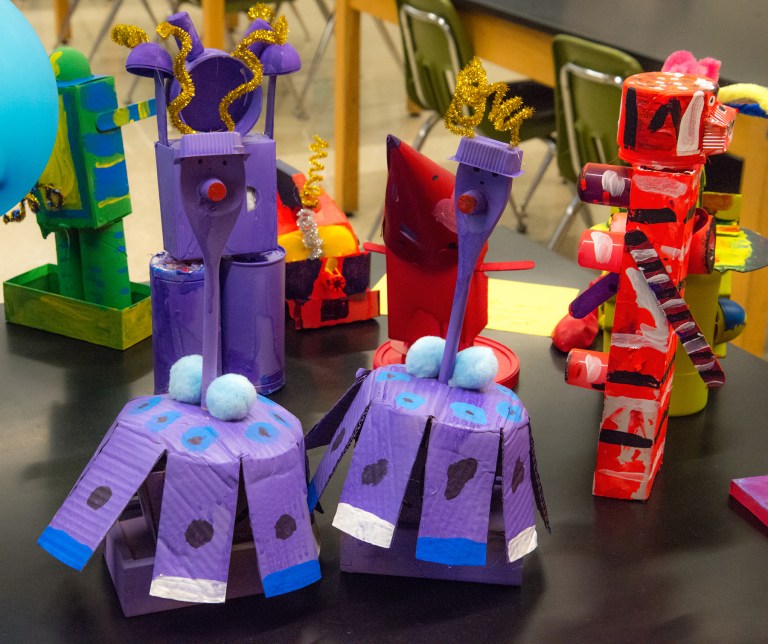 3rd Grade – Aliens! Found object sculptures – In the K-8 Art Studio ...