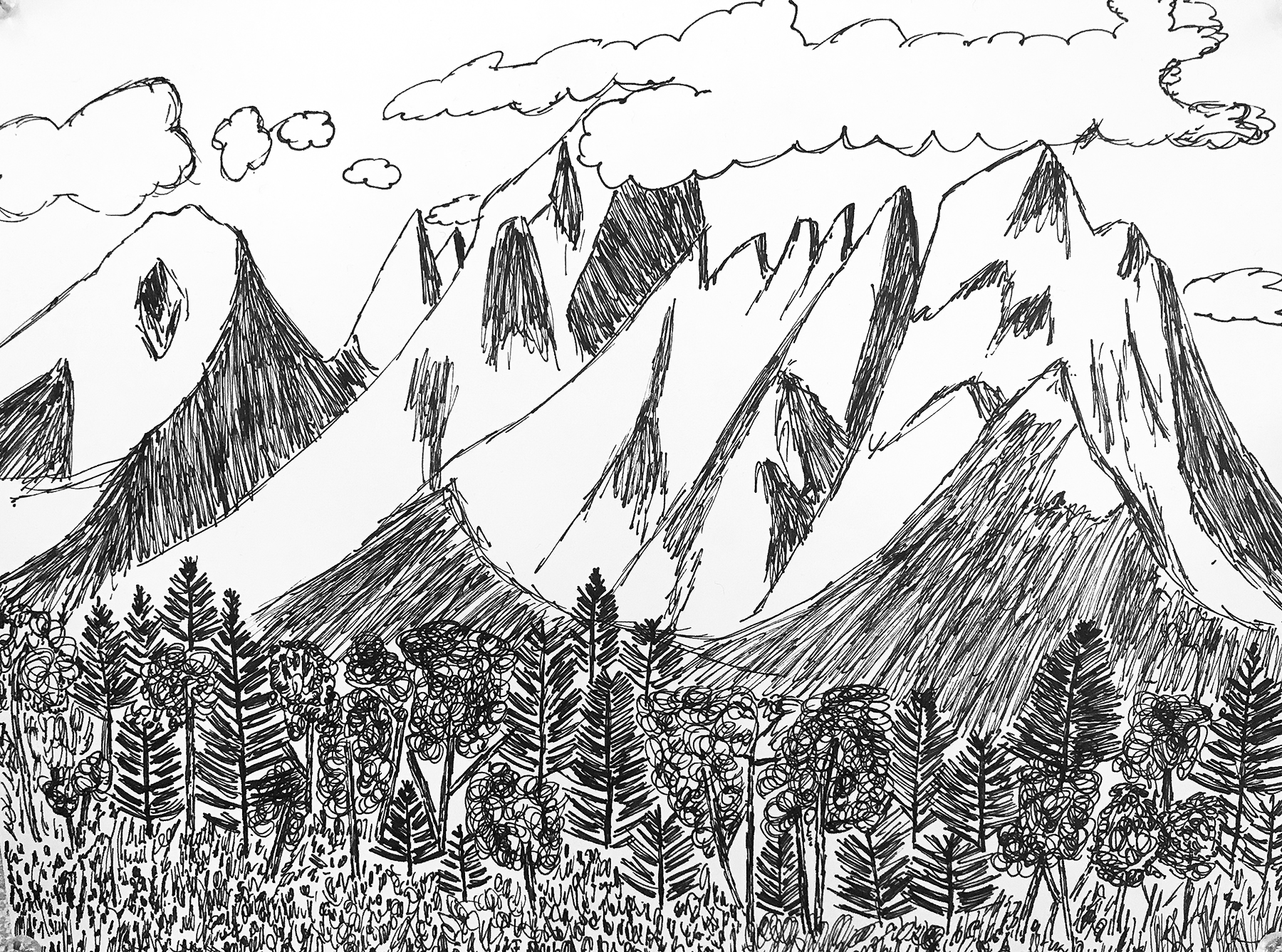 7th Grade – Mark-making and Pen Drawing – In the K-8 Art Studio with ...