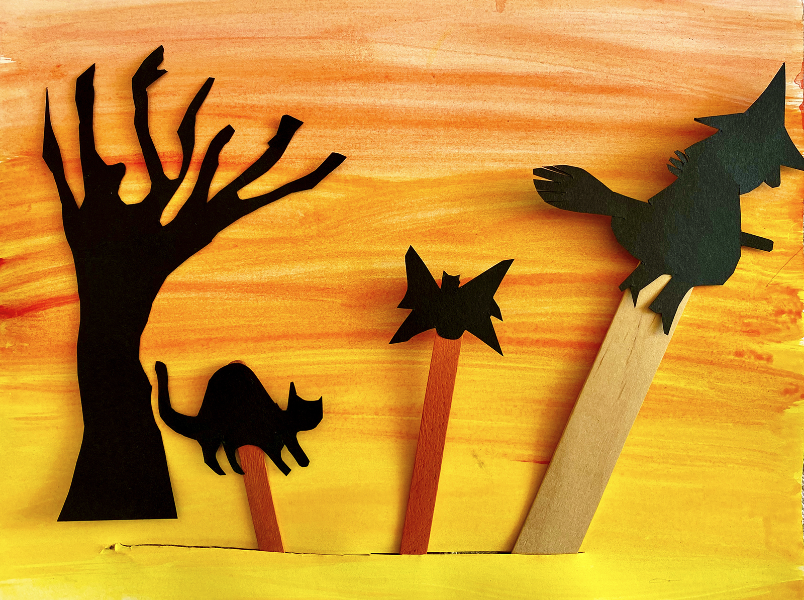 Kindergarten – Halloween Silhouettes – In the K-8 Art Studio with Anita ...