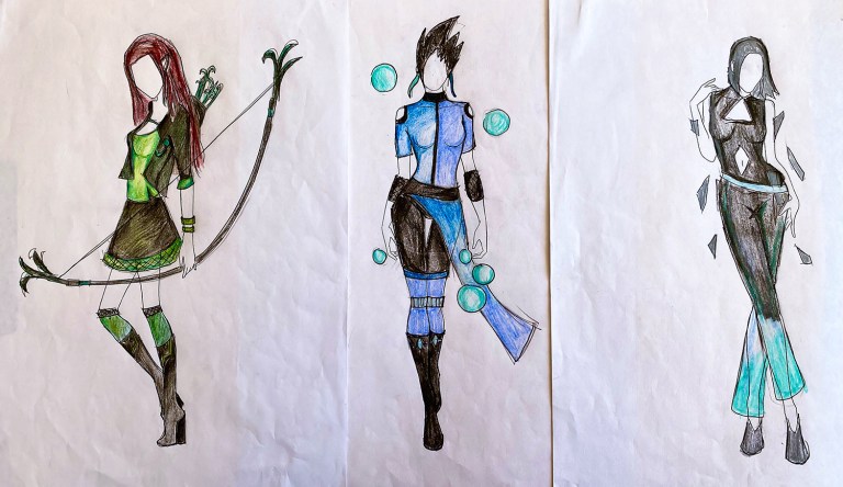 7th Grade – Fashion Design – In the K-8 Art Studio with Anita Sagastegui