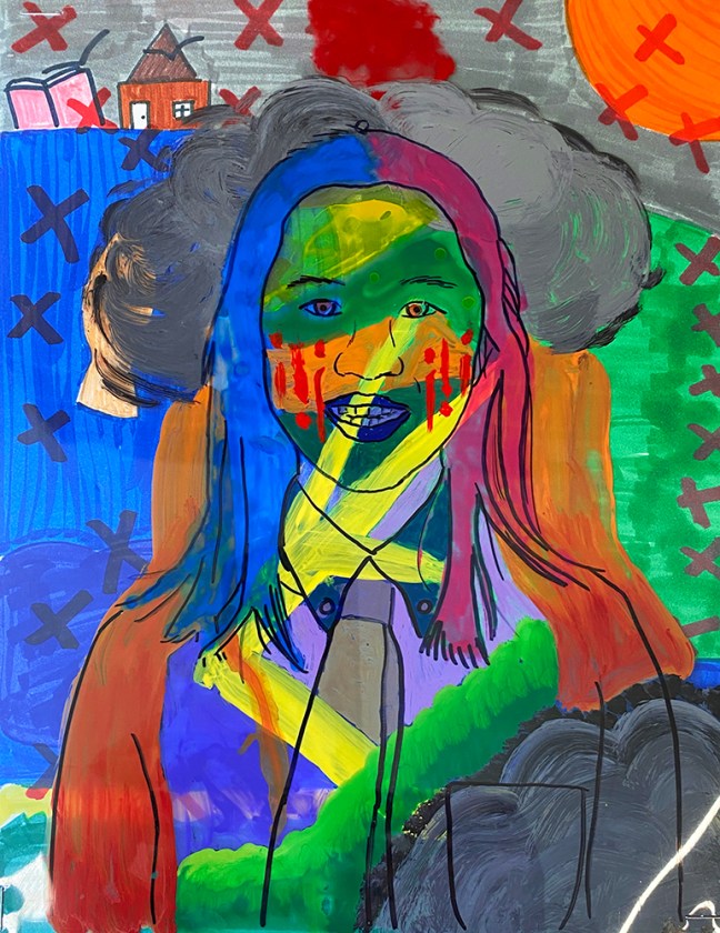 6th Grade – Self-Portrait inspired by the art of George Littlechild ...