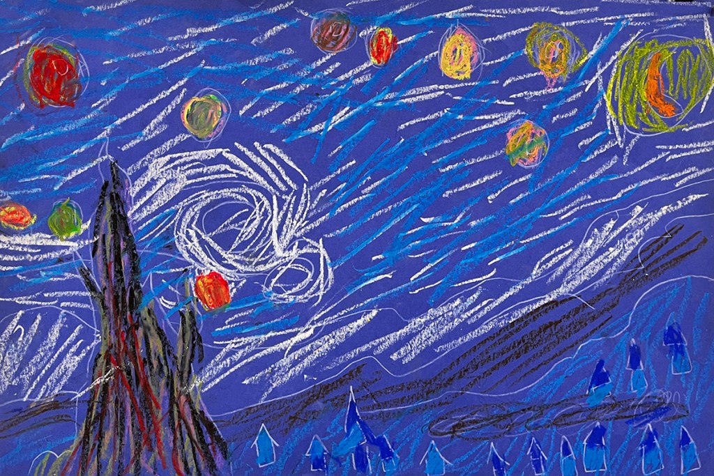1st Grade – Recreating Vincent van Gogh’s Starry Night – In the K-8 Art ...