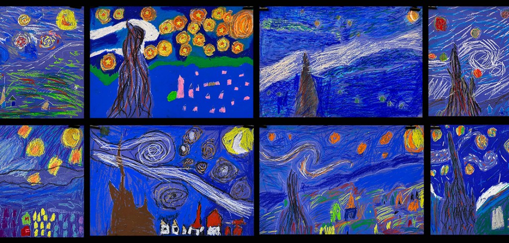 1st Grade – Recreating Vincent van Gogh’s Starry Night – In the K-8 Art ...