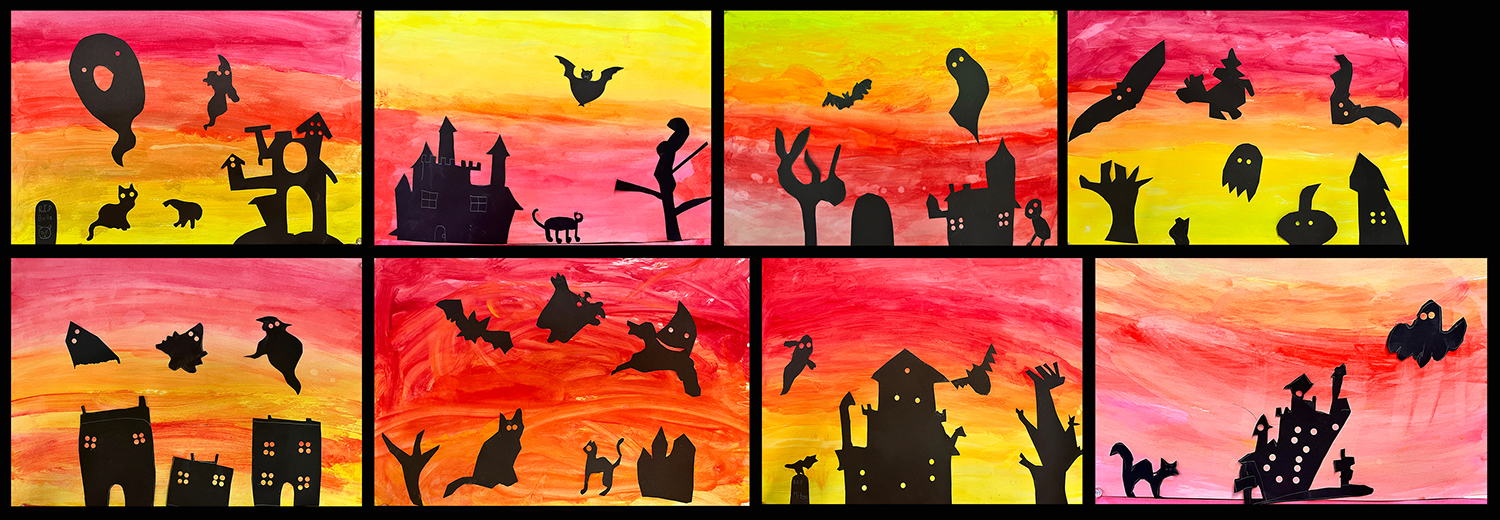 1st Grade – Spooky Halloween Scene Emphasizing Positive and Negative ...