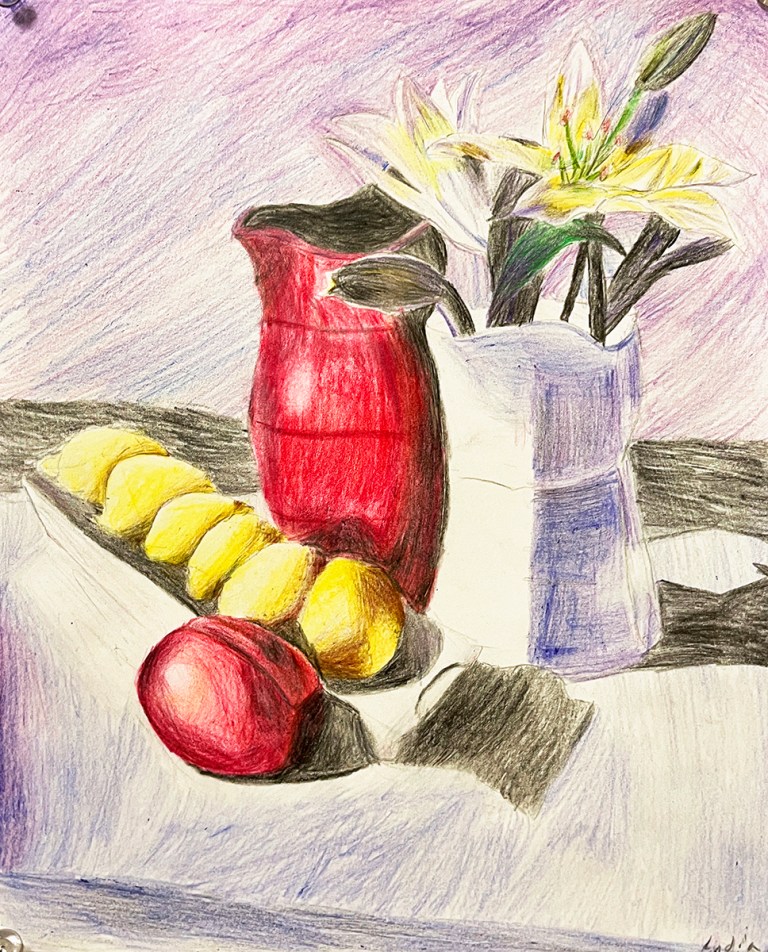 4th Grade – Still life with colored pencil techniques – In the K-8 Art ...