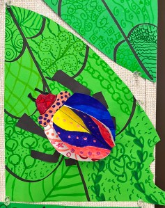 1st Grade – Bug on a Leaf – In the K-8 Art Studio with Anita Sagastegui