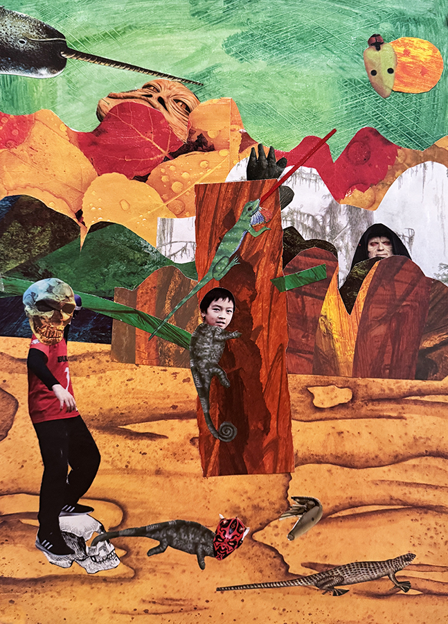 4th Grade Surrealist Collage – In the K-8 Art Studio with Anita Sagastegui