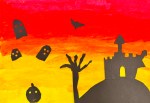 1st Grade – Spooky Halloween Scene Emphasizing Positive and Negative ...