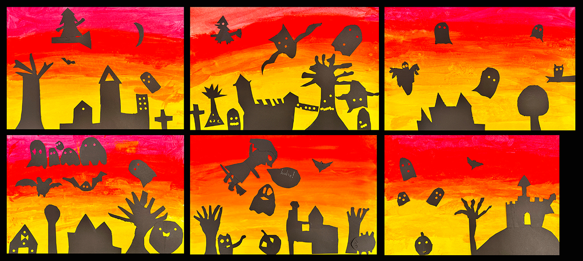 1st Grade – Spooky Halloween Scene Emphasizing Positive and Negative ...